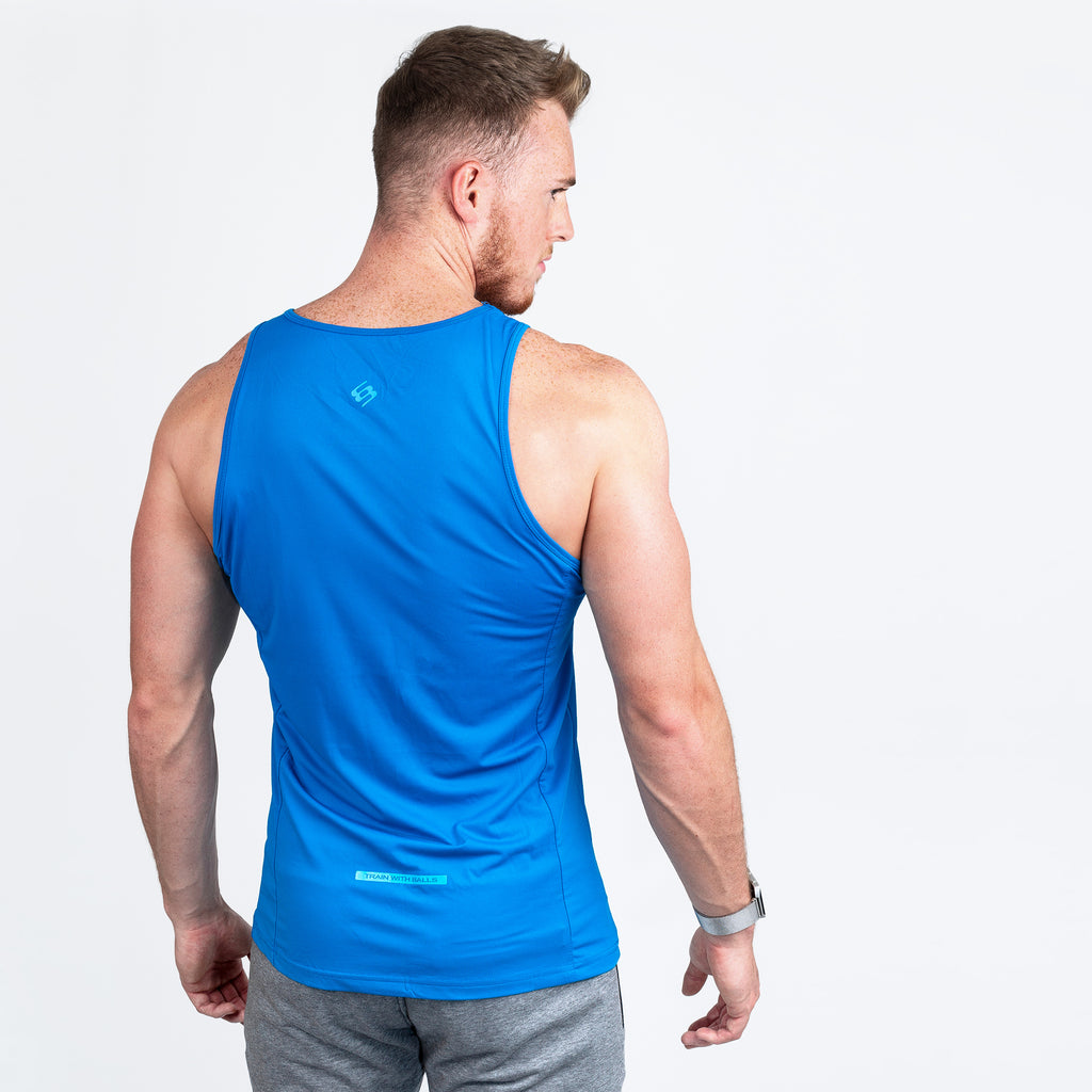Marine Blue Men's Gym Vest | Betty Swollox – BettySwollox